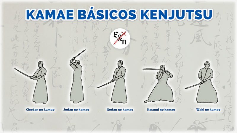 Basic positions (Kamae) with Katana. Budo. Kenjutsu