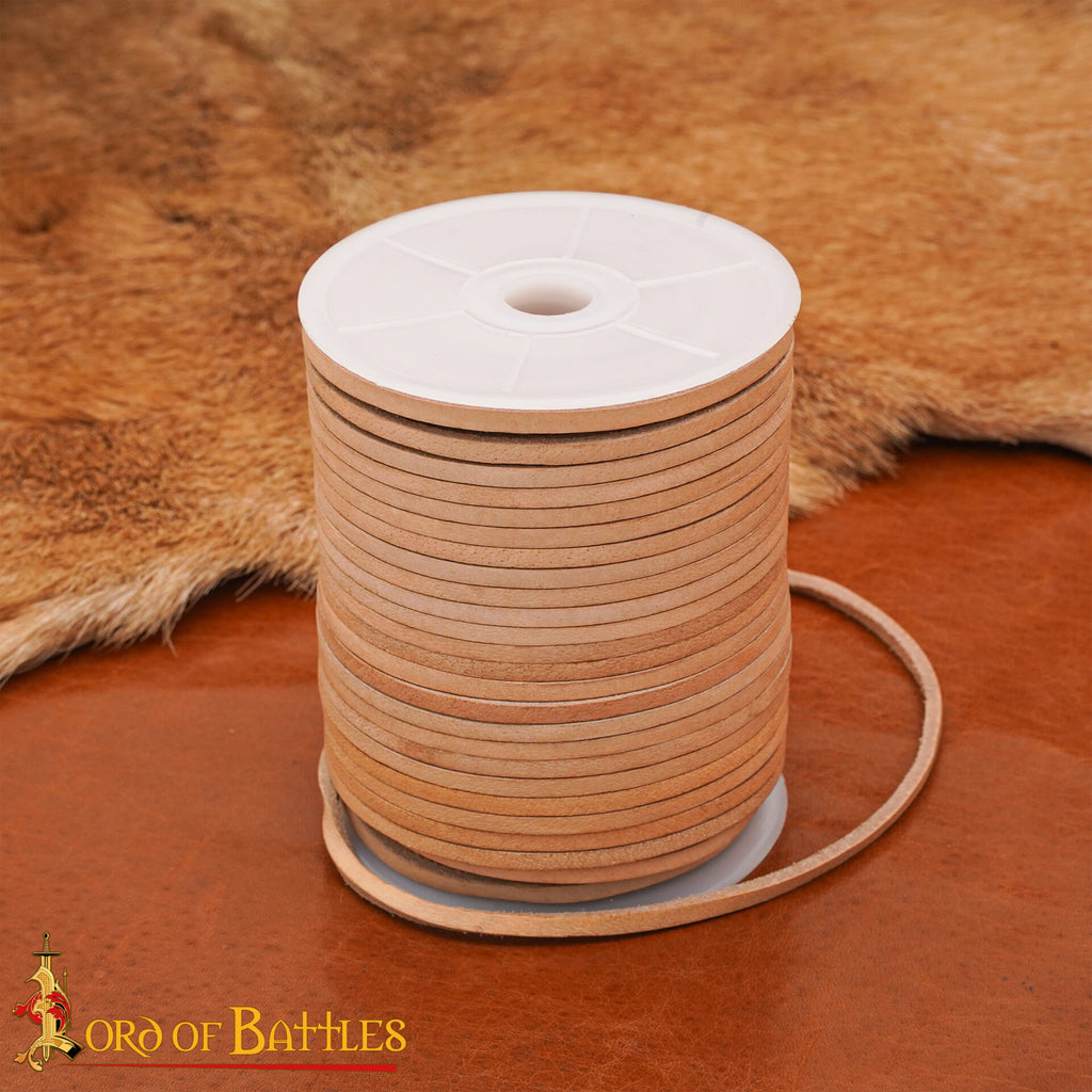 Medieval Leather Cord - 50m Spool Full Grain