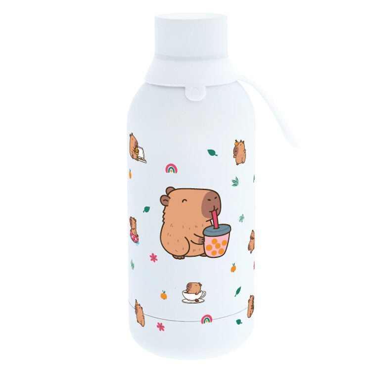 Botella Termica Bubble Tea Ice Capibara 500Ml Solo en Eym