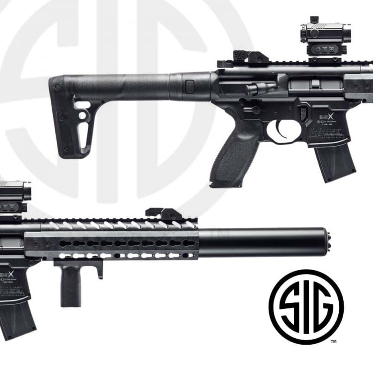 Subfusil Sig Sauer MCX ASP Black + Red Dot o visor 4x24 Co2 - 4,5 Bali
